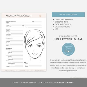 Editable Makeup Face Chart, Freelance Makeup Artist Practice Sheet ...