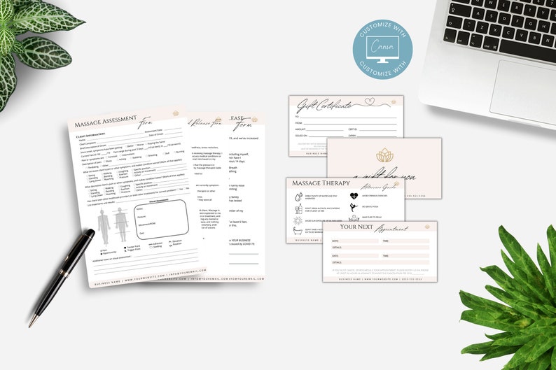 Editable Massage Therapist Forms Bundle, Esthetician Forms Packet for ...