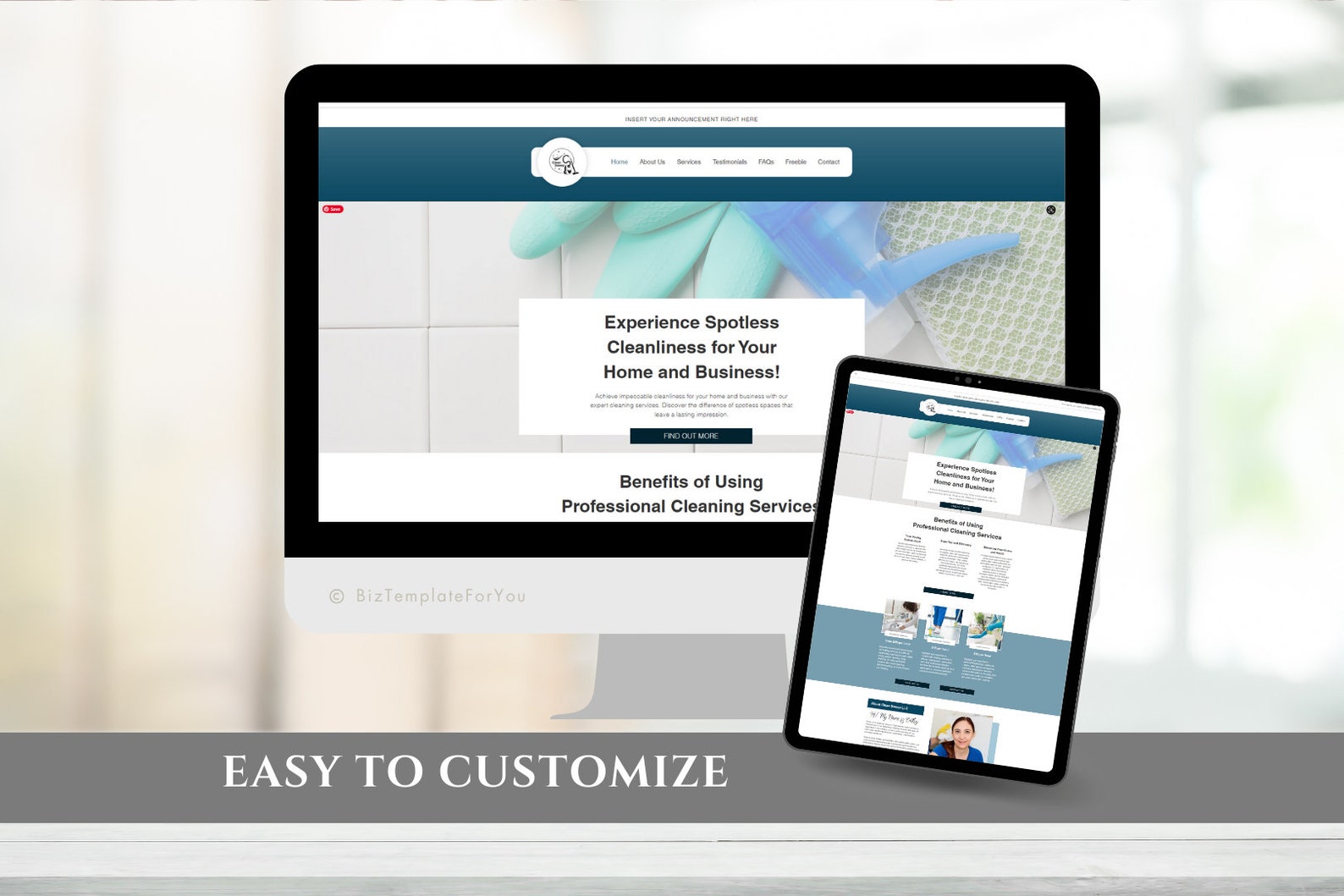 Editable Cleaning Business Website Template, Customizable Wix Website ...