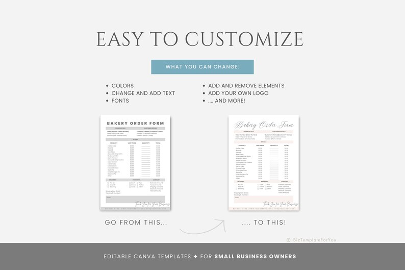 Editable Bakery Forms Templates Bundle, Printable Bakery Order Form ...