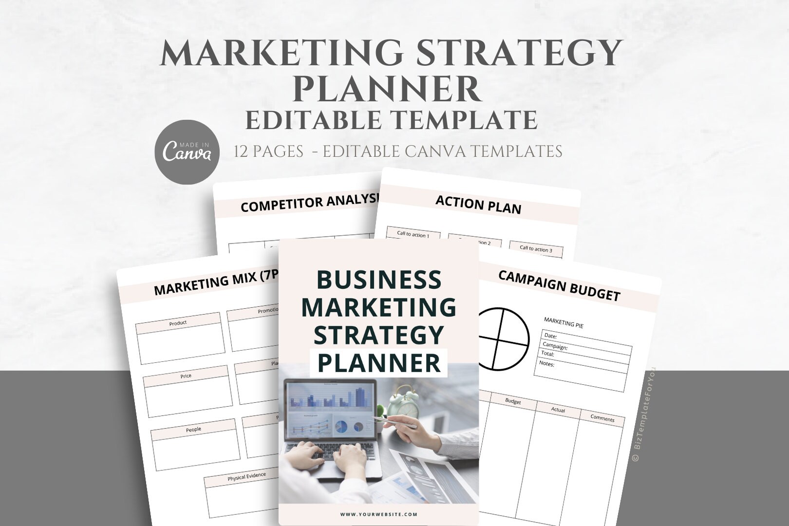 Editable Marketing Strategy Planner Template Business - Etsy