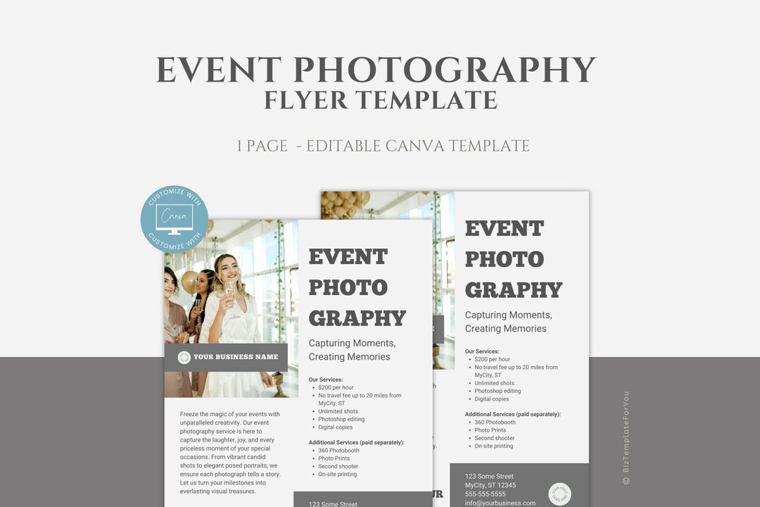 Editable Event Photography Flyer Template, Photography Sell Sheet ...