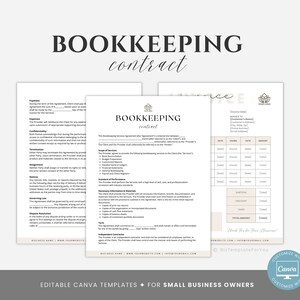 Editable Bookkeeping Services Agreement Template, Freelance Bookkeeper ...