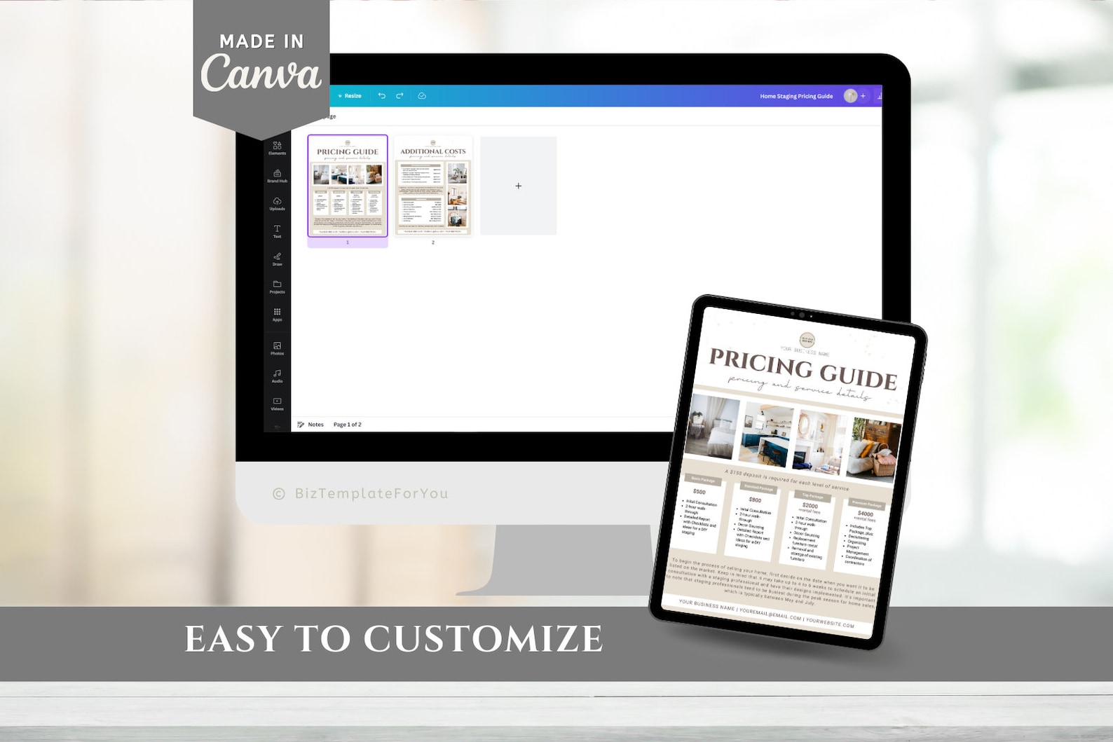 Editable Home Staging Pricing List Template, Property Staging Pricing ...