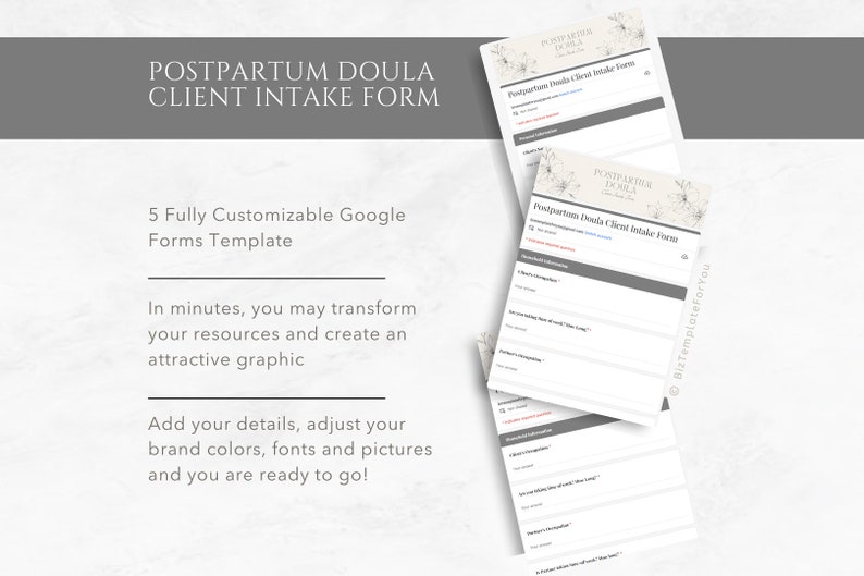 Editable Postpartum Doula New Client Intake Form Template - Etsy