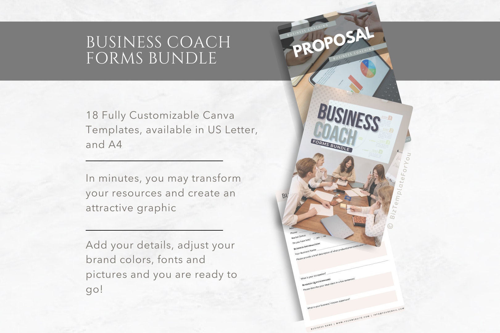 Editable Business Coach Forms Templates Bundle, Business Coaching ...