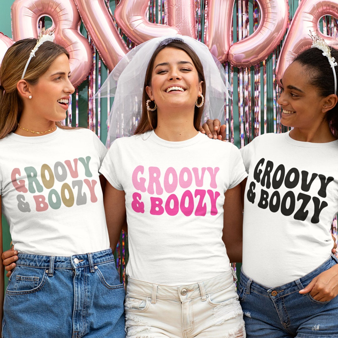 Groovy and Boozy Png Svg, Groovy Bachelorette Party, Wavy Letters ...