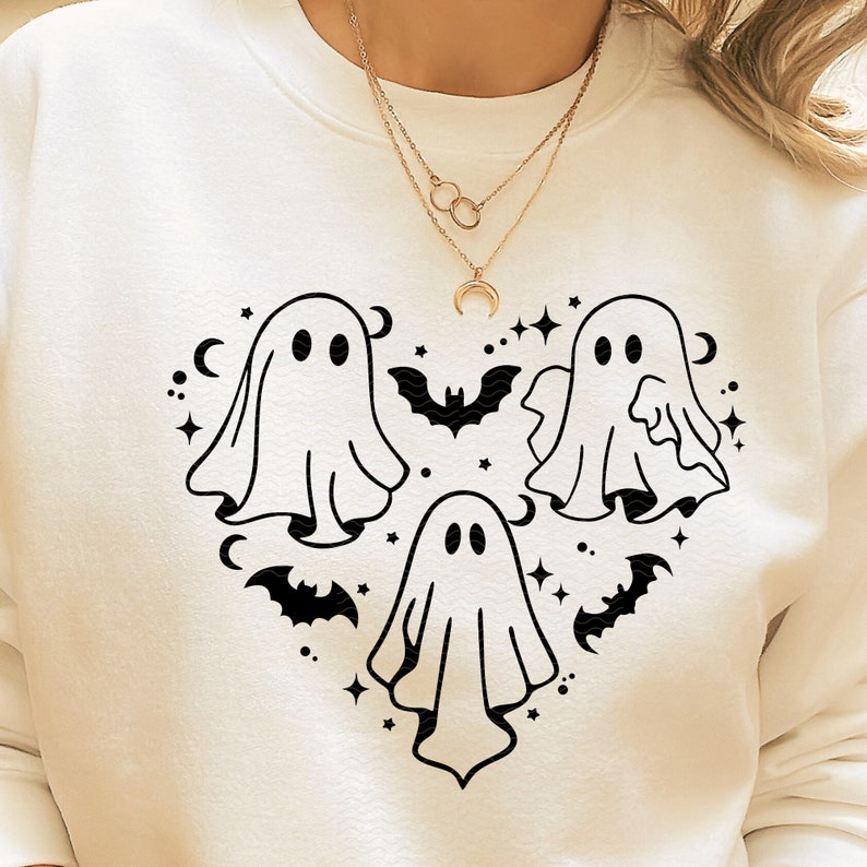 Ghost Heart Svg Png, Love Halloween Svg Png, File for Cricut, Creepy ...