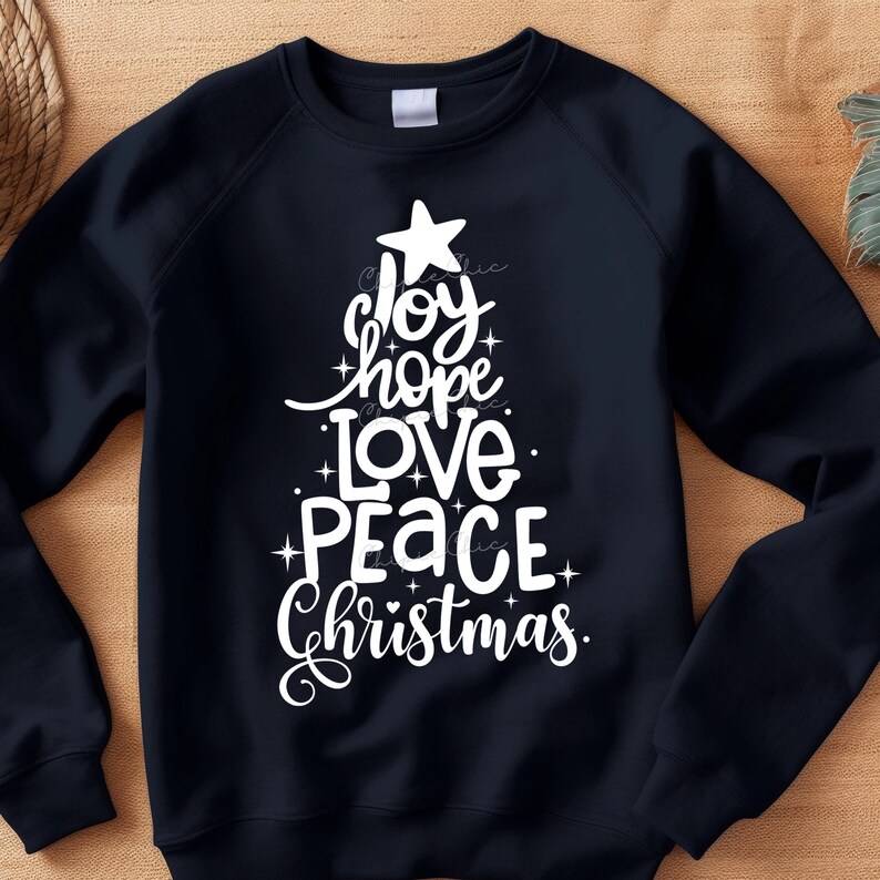 Joy Hope Love Peace Christmas Tree Svg Png Holiday Svg Cut - Etsy