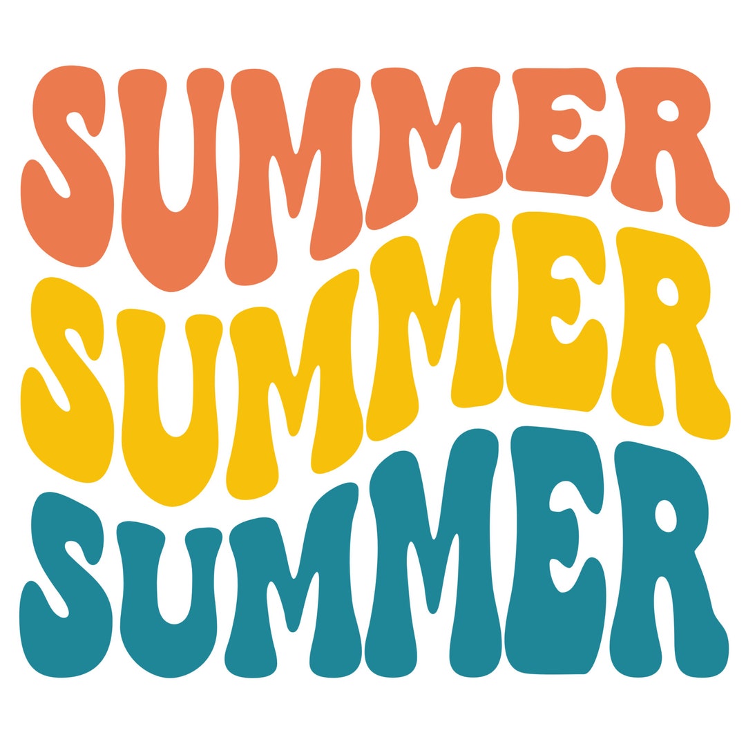Summer Summer Summer Svg Png, Groovy Summer Png Svg, Wavy Stacked ...