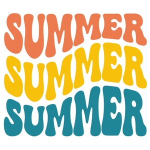 Summer Summer Summer Svg Png, Groovy Summer Png Svg, Wavy Stacked ...