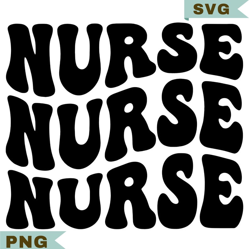 Trendy Nurse Svg Wavy Stacked Text SVG Funny Nurse Svg Boho - Etsy