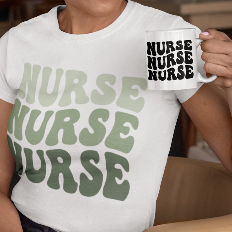Trendy Nurse Svg Wavy Stacked Text SVG Funny Nurse Svg Boho - Etsy