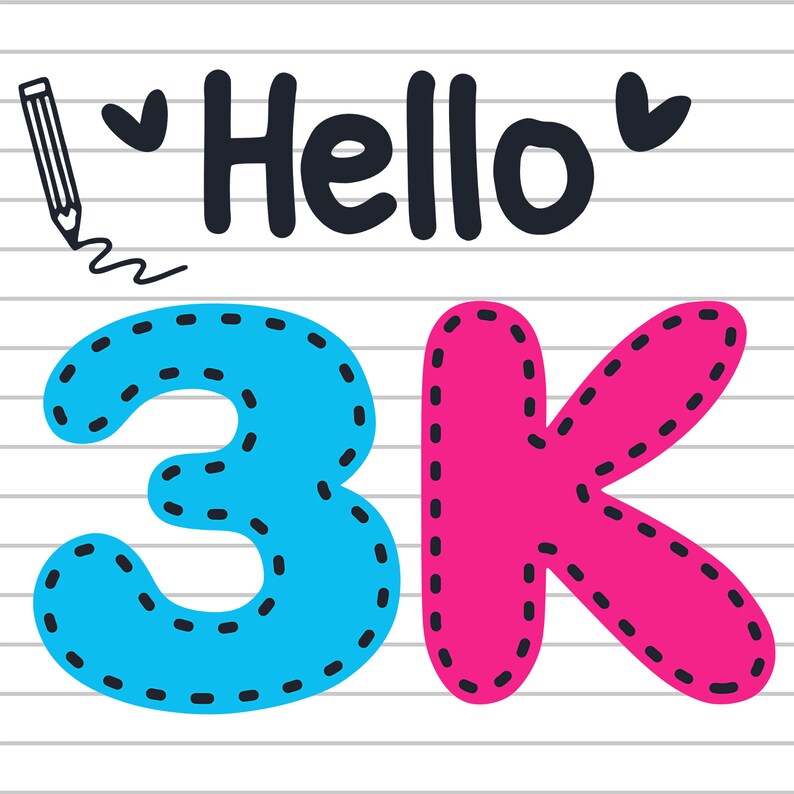 3k First Day of School Svg Png Hello 3k Svg Png Back to - Etsy