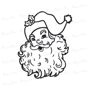 Vintage Santa Svg Png, Svg File for Cricut, Retro Santa Face Svg Png ...