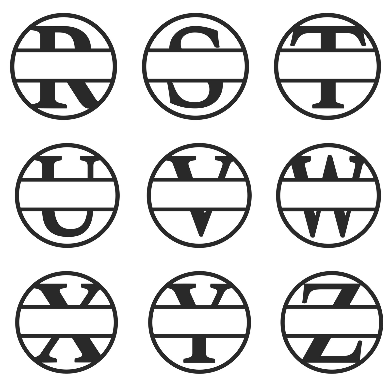 Keychain Split Monogram Svg Png Keychain Split Circle - Etsy