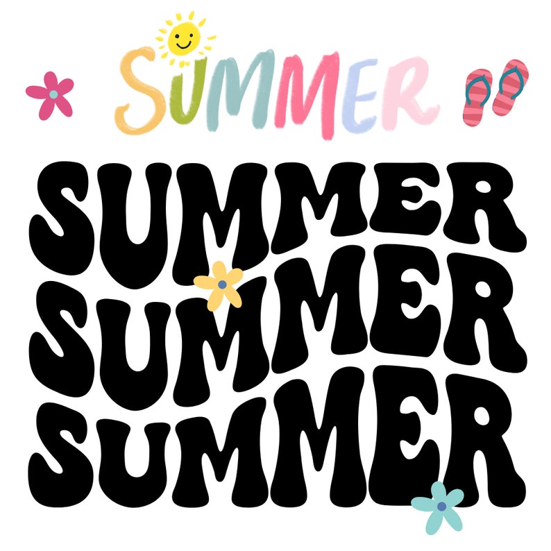 Summer Summer Summer Svg Png, Groovy Summer Png Svg, Wavy Stacked ...