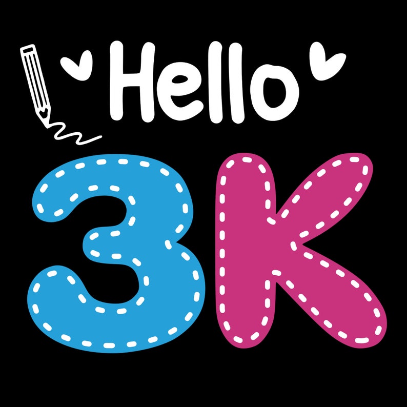3k First Day of School Svg Png Hello 3k Svg Png Back to - Etsy