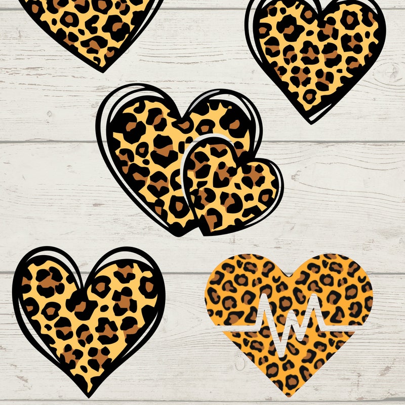 Leopard Heart Svg - Etsy