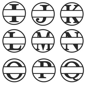 Keychain Split Monogram Svg Png, Keychain Split Circle Alphabet Svg Png ...