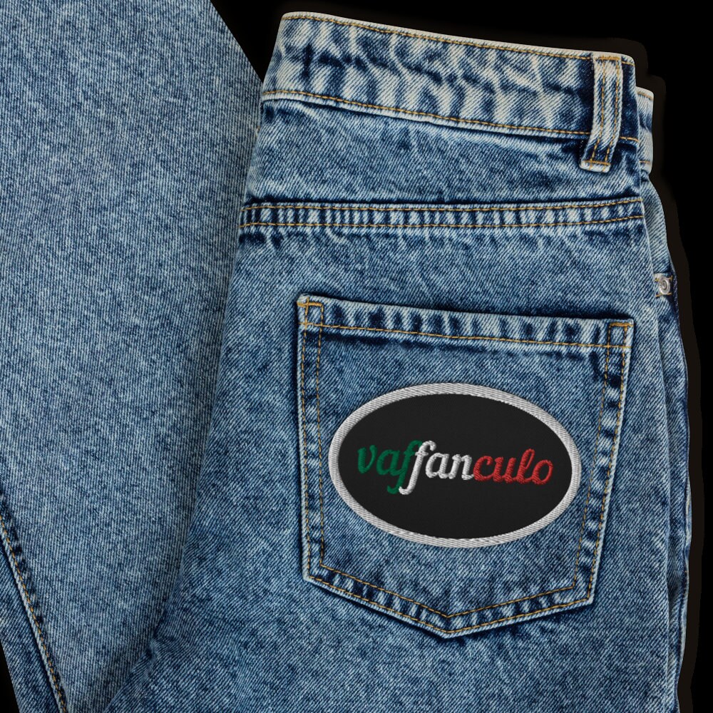Vaffanculo Italian Flag Colors Embroidered Patch - Italian Sayings ...