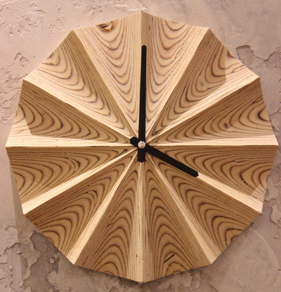 Geometric Birch Plywood Wall Clock: Modern Home Decor - Etsy