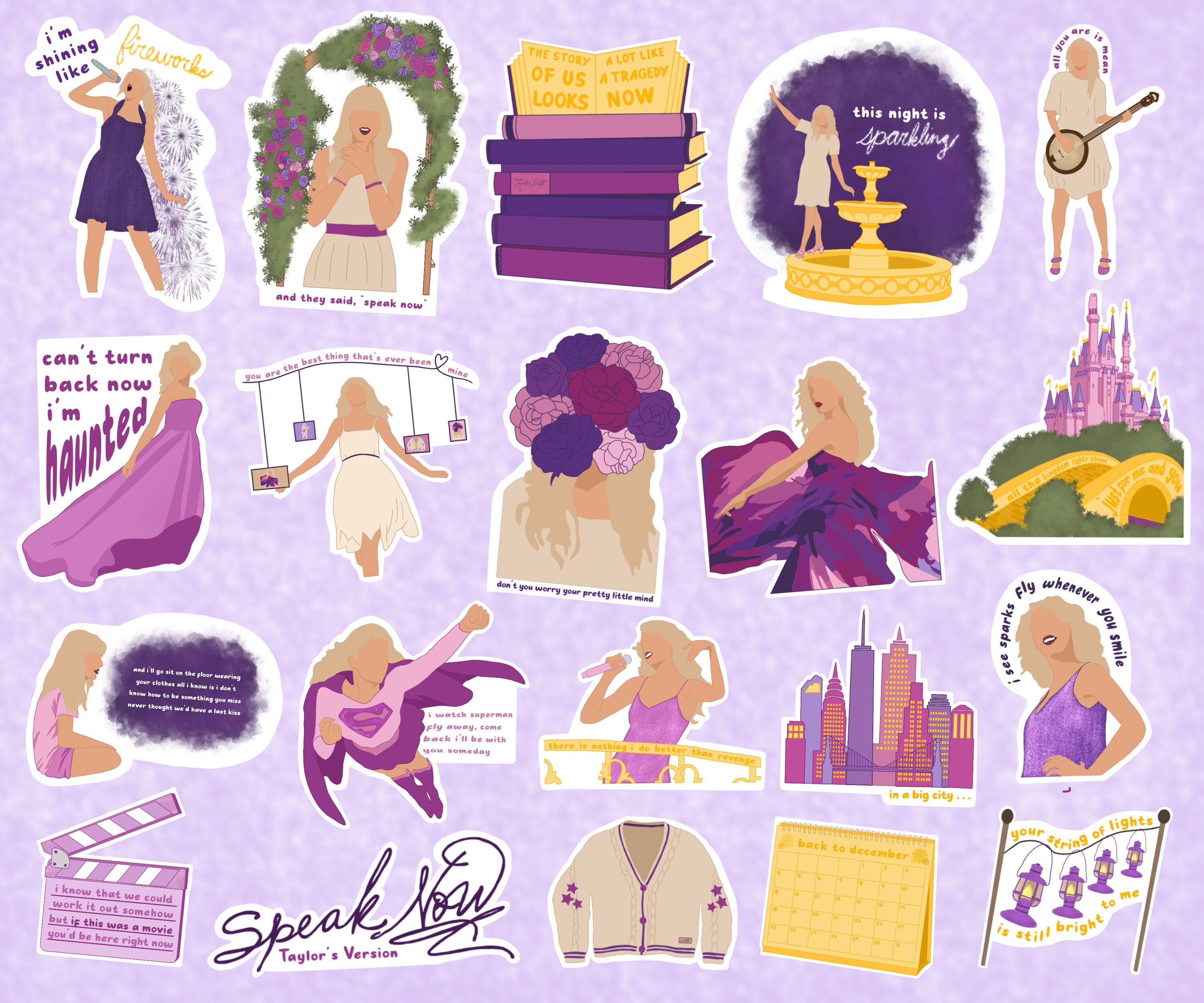 Taylor Swift Speak Now taylors Version Stickers Glossy - Etsy