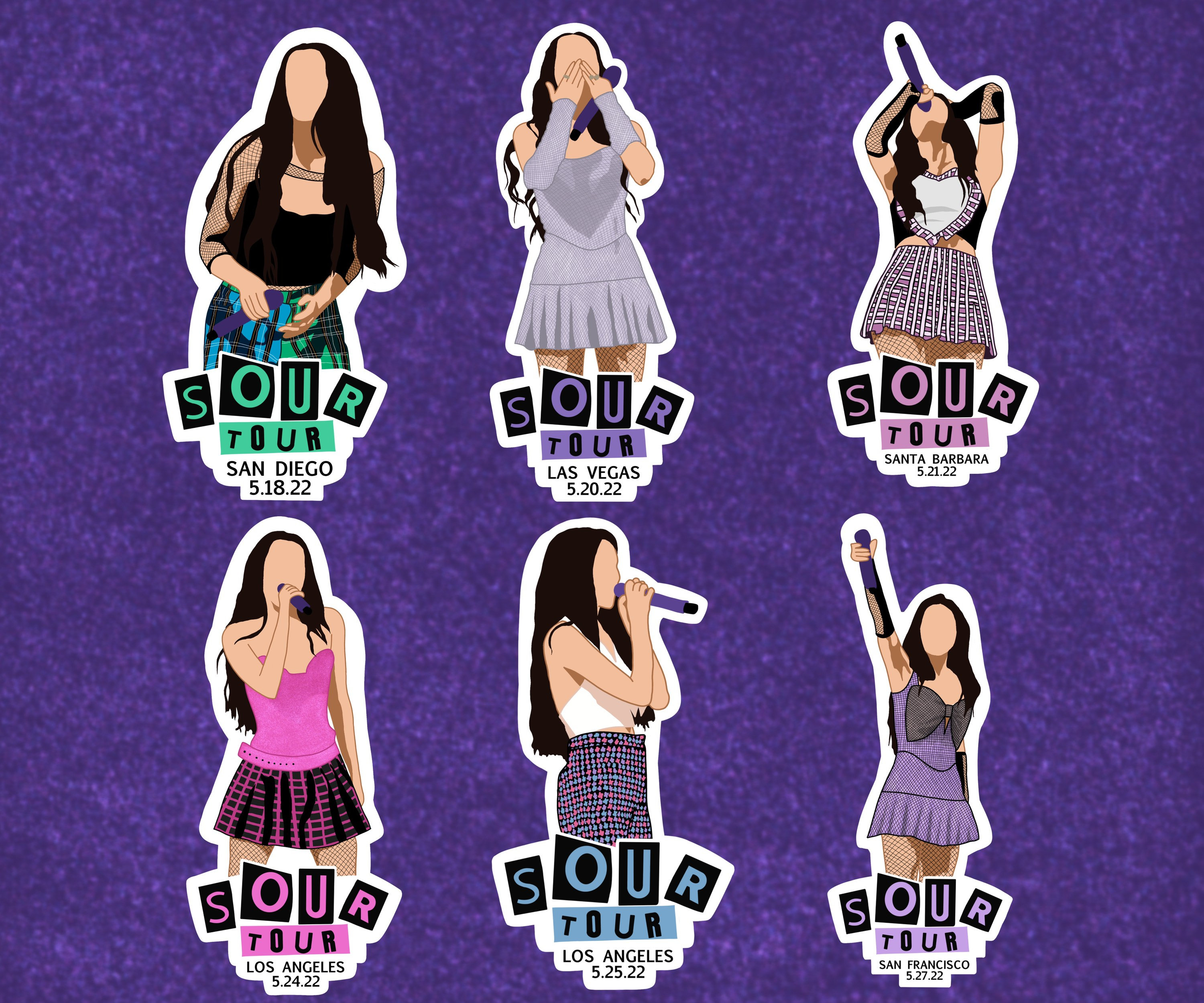 Olivia Rodrigo Sour Tour Stickers Glossy Stickers - Etsy UK