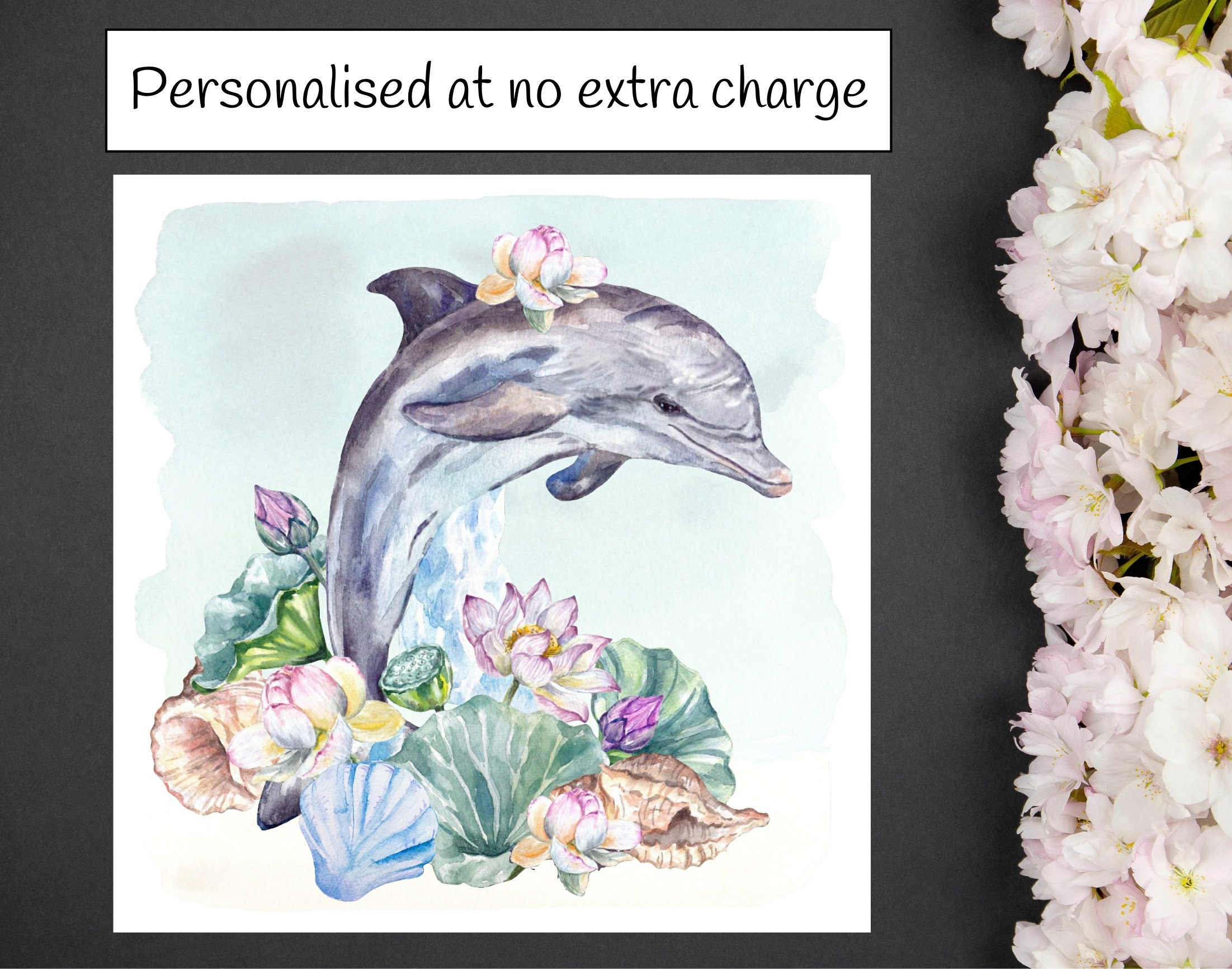 Dolphin Card Personalised Card Personalised Birthday Card - Etsy Ireland
