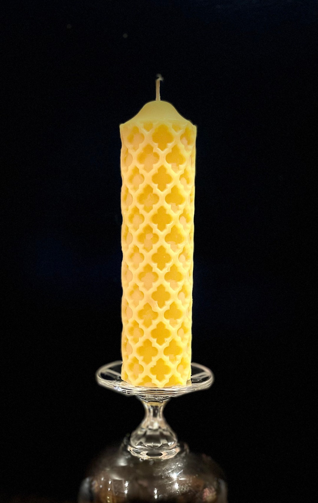 Medieval Window Beeswax Pillar Candle: Handcrafted Ontario Beeswax - Etsy
