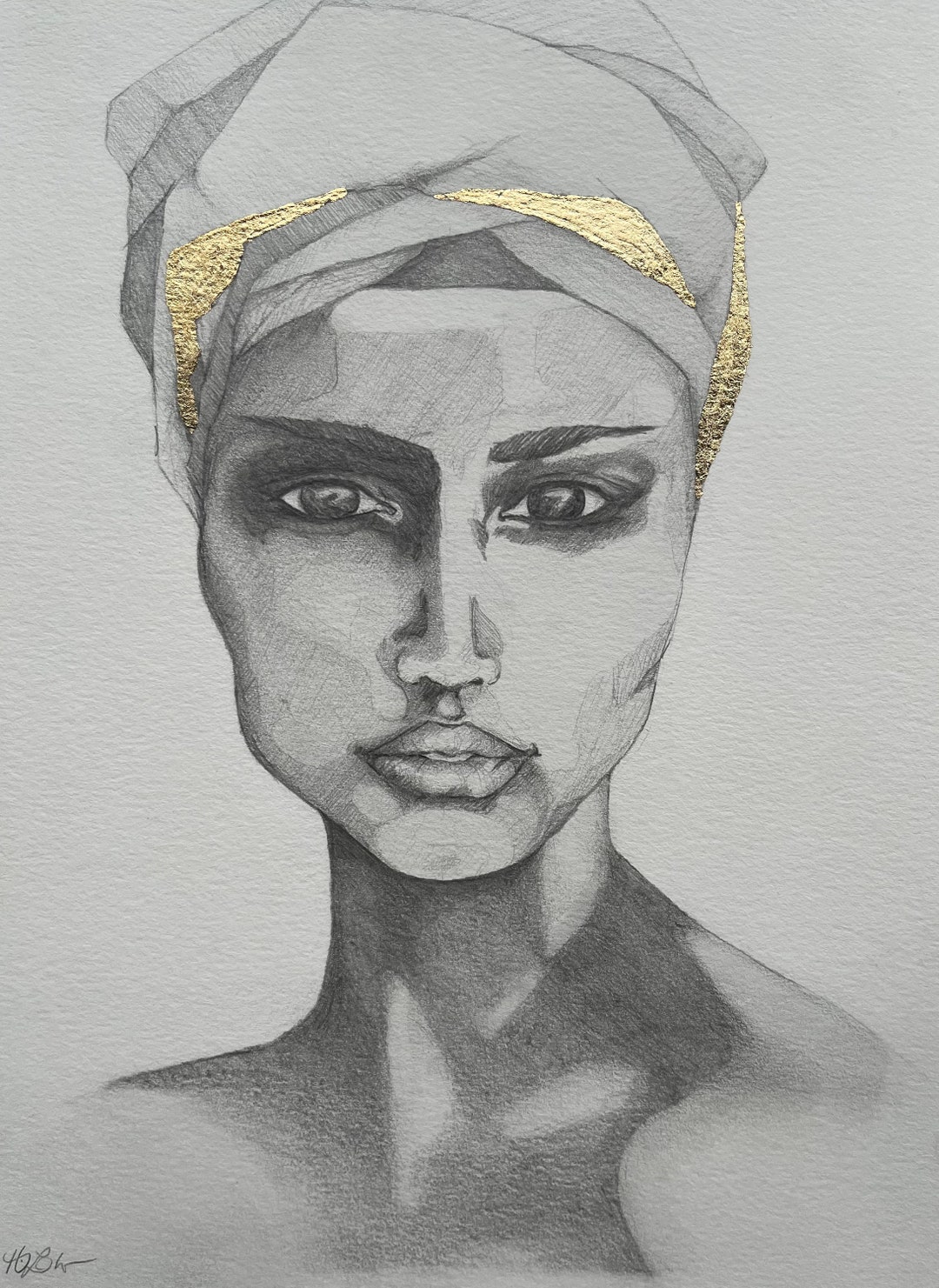 Portrait Art Print 'ana', Pencil Drawing, Gift, Print, Artwork, Fashion ...