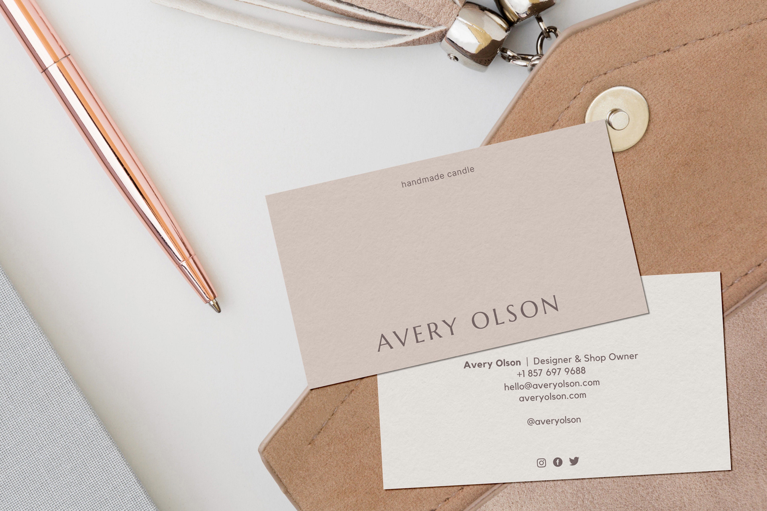 Set of 5 Business Card Template | Neutral Tone Business Card ...