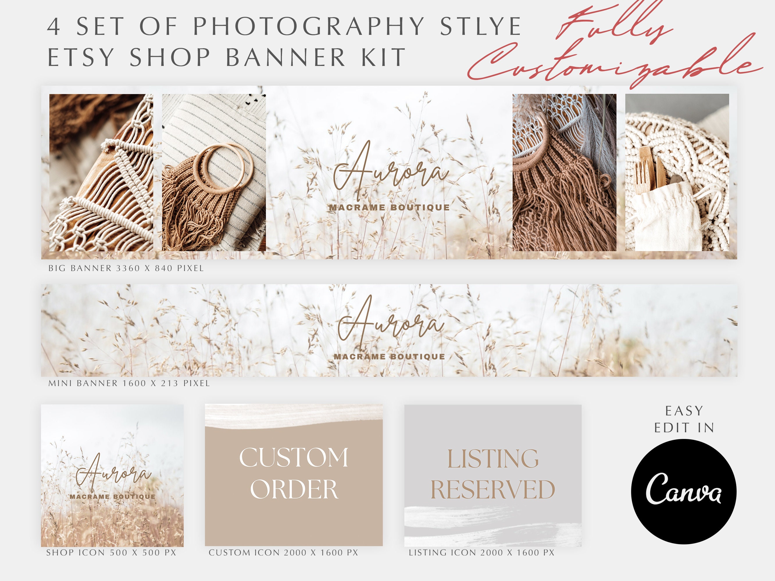 Etsy Branding Kit | Etsy Shop Banner Set | Photo Banner Template | Etsy ...