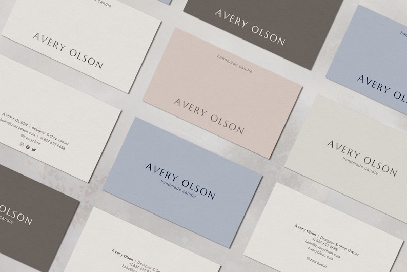Set of 5 Business Card Template | Neutral Tone Business Card ...