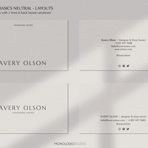 Set of 5 Business Card Template | Neutral Tone Business Card ...