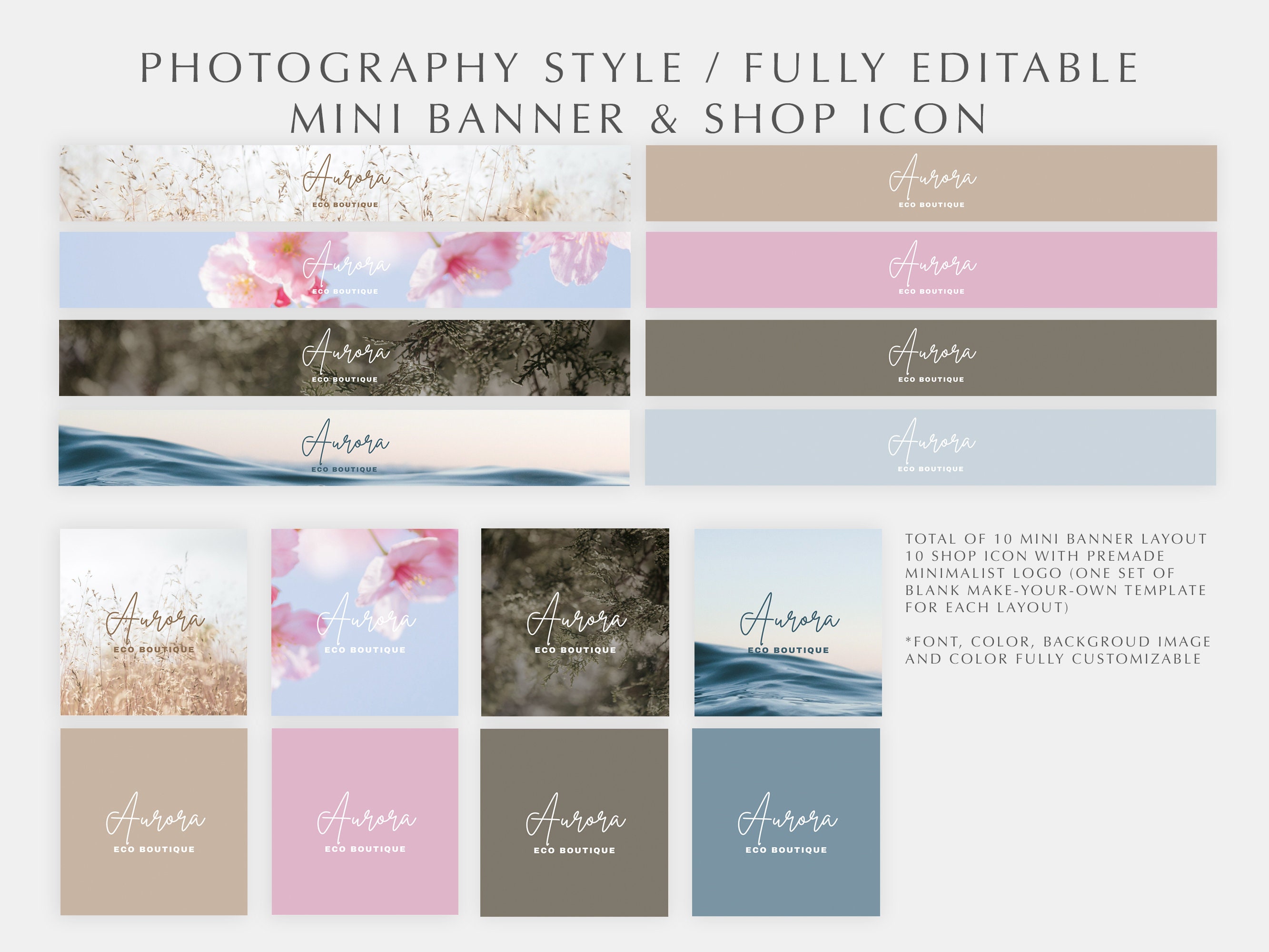 Floral Etsy Banner Etsy Branding Kit Etsy Shop Banner Set Canva Banner ...