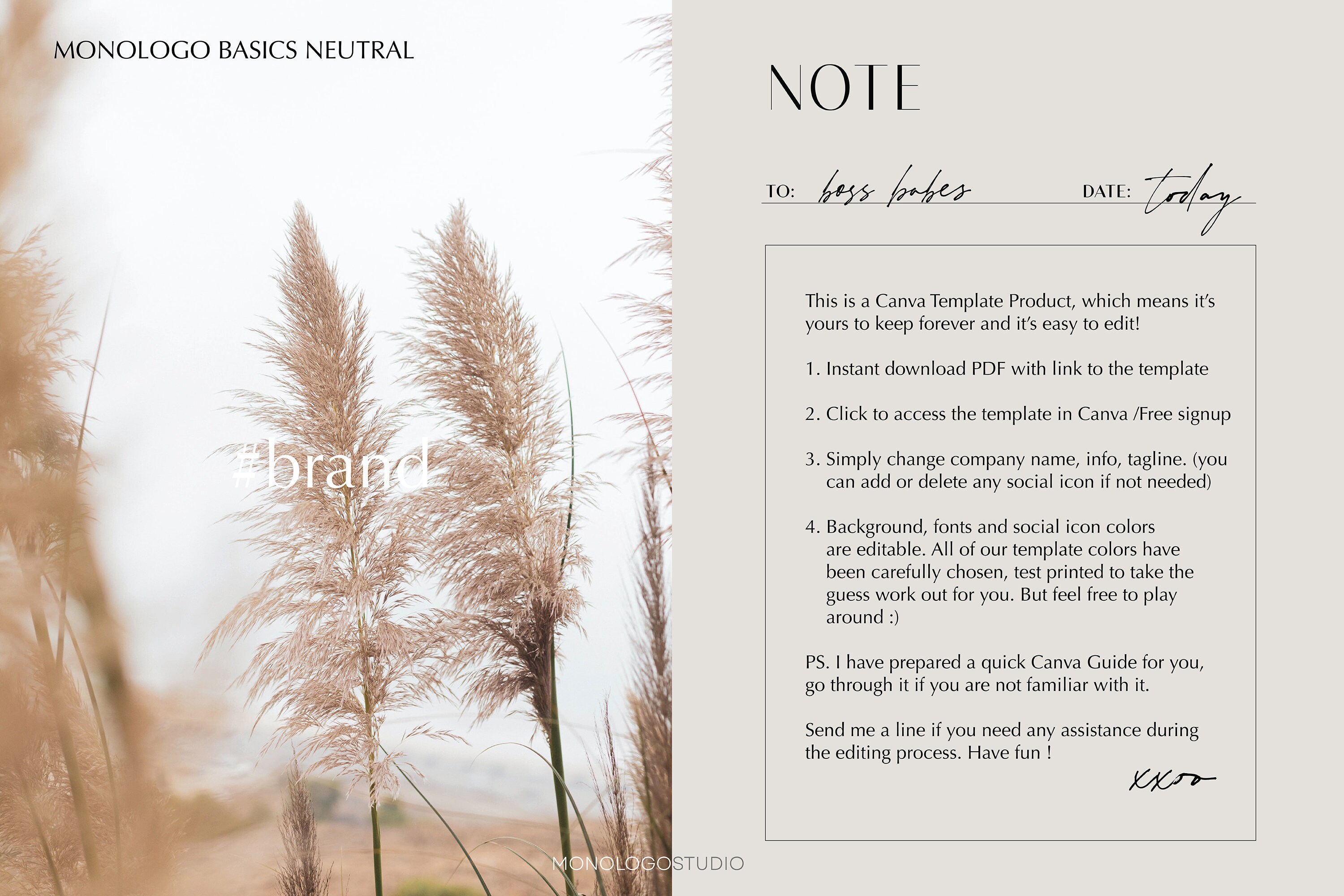 Set of 5 Business Card Template Neutral Tone Business Card - Etsy