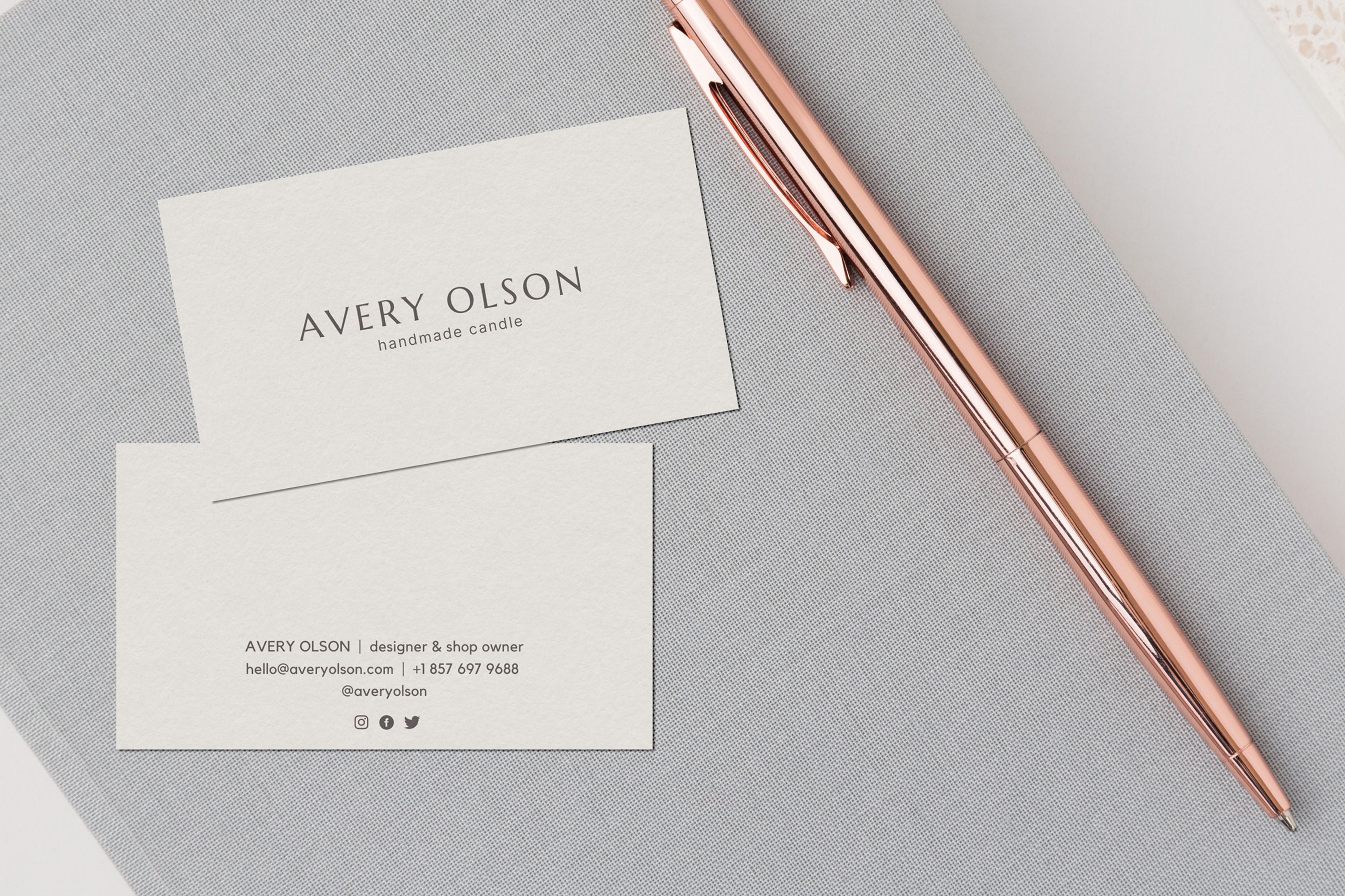 Set of 5 Business Card Template Neutral Tone Business Card - Etsy