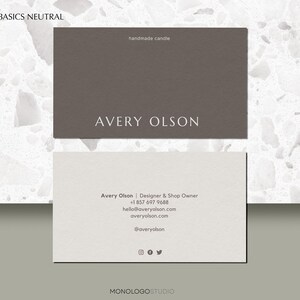 Set of 5 Business Card Template | Neutral Tone Business Card ...