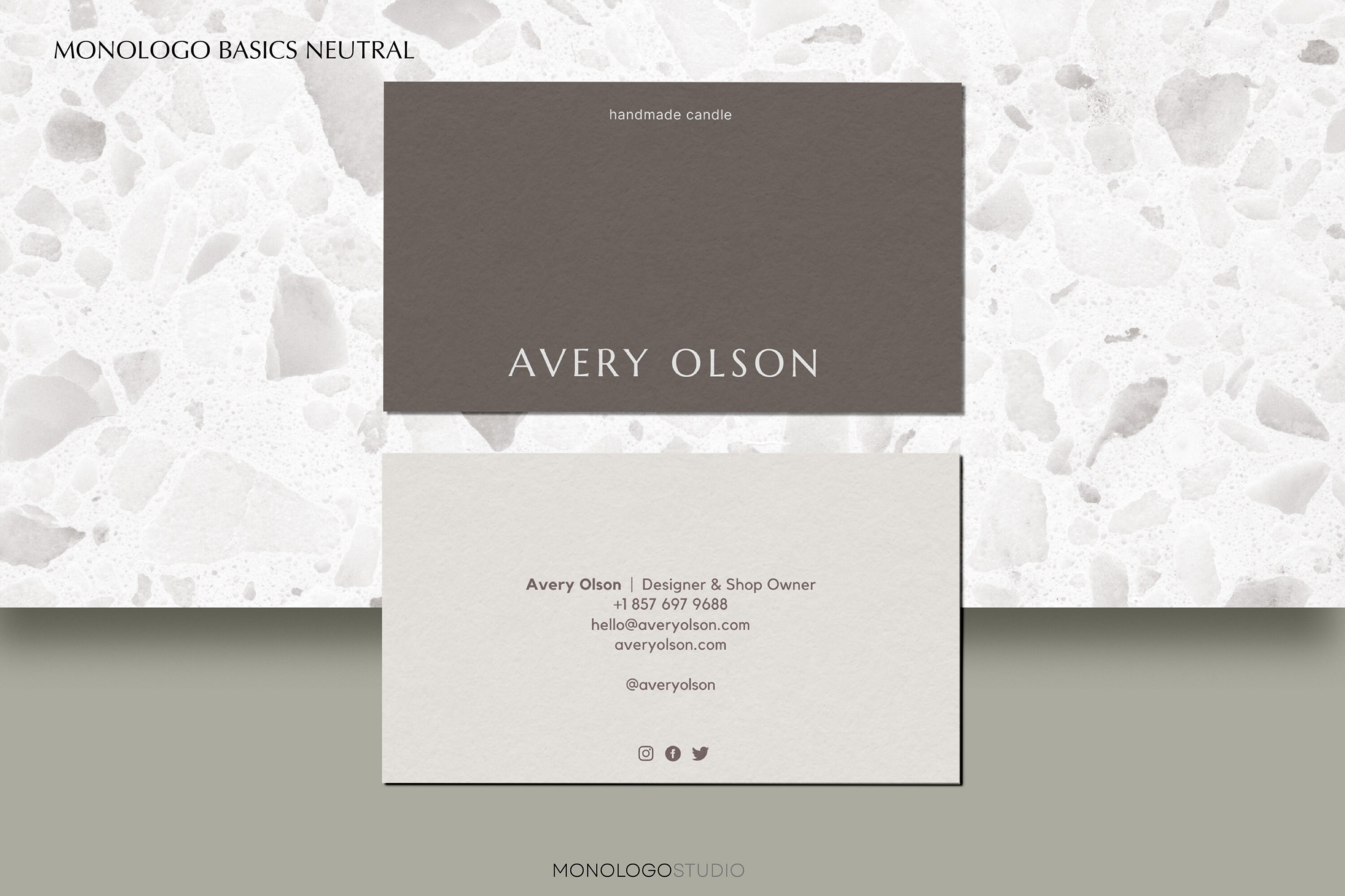 Set of 5 Business Card Template | Neutral Tone Business Card ...