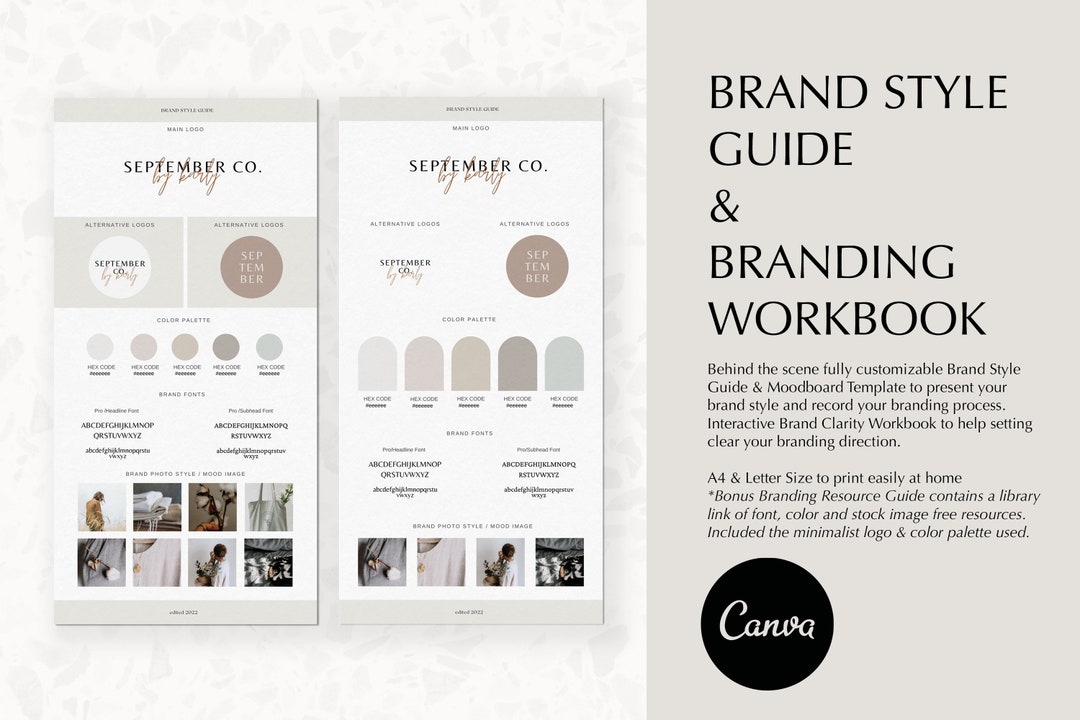 Branding Style Guide | Vision Board Template | Moodboard Template ...