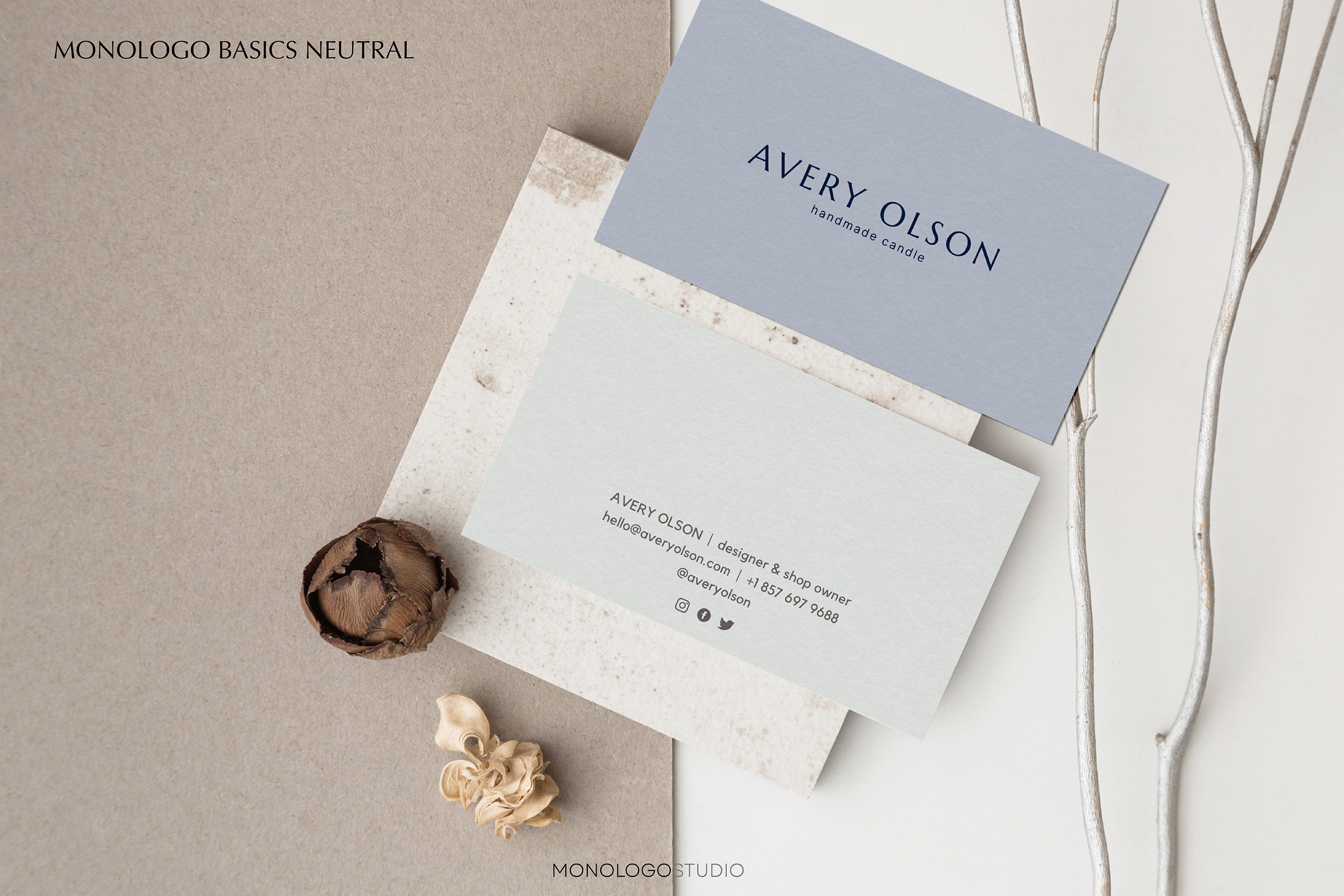 Set of 5 Business Card Template | Neutral Tone Business Card ...
