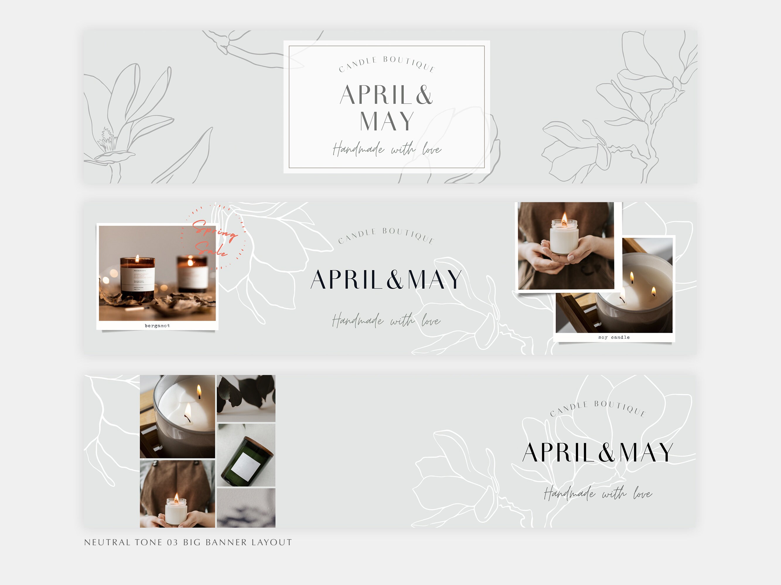 Etsy Brand Kit Etsy Shop Banner Set Etsy Banner Floral - Etsy