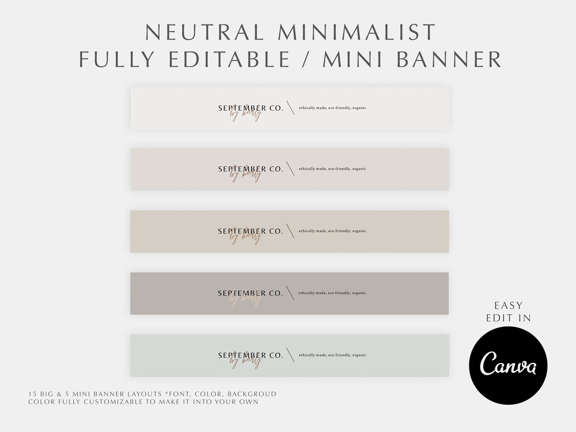 Etsy Branding Kit Etsy Shop Banner Set Neutral Banner - Etsy Canada