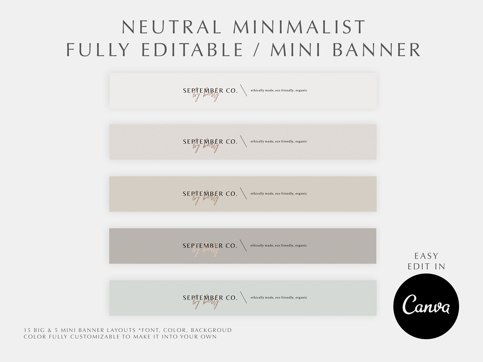 Etsy Branding Kit | Etsy Shop Banner Set | Neutral Banner Template ...