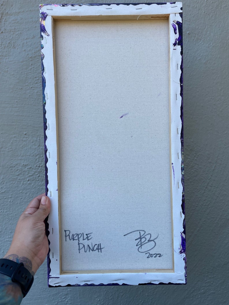 PURPLE PUNCH Paint Pouring on Canvas, Home Decor, Wall Art, Purple ...