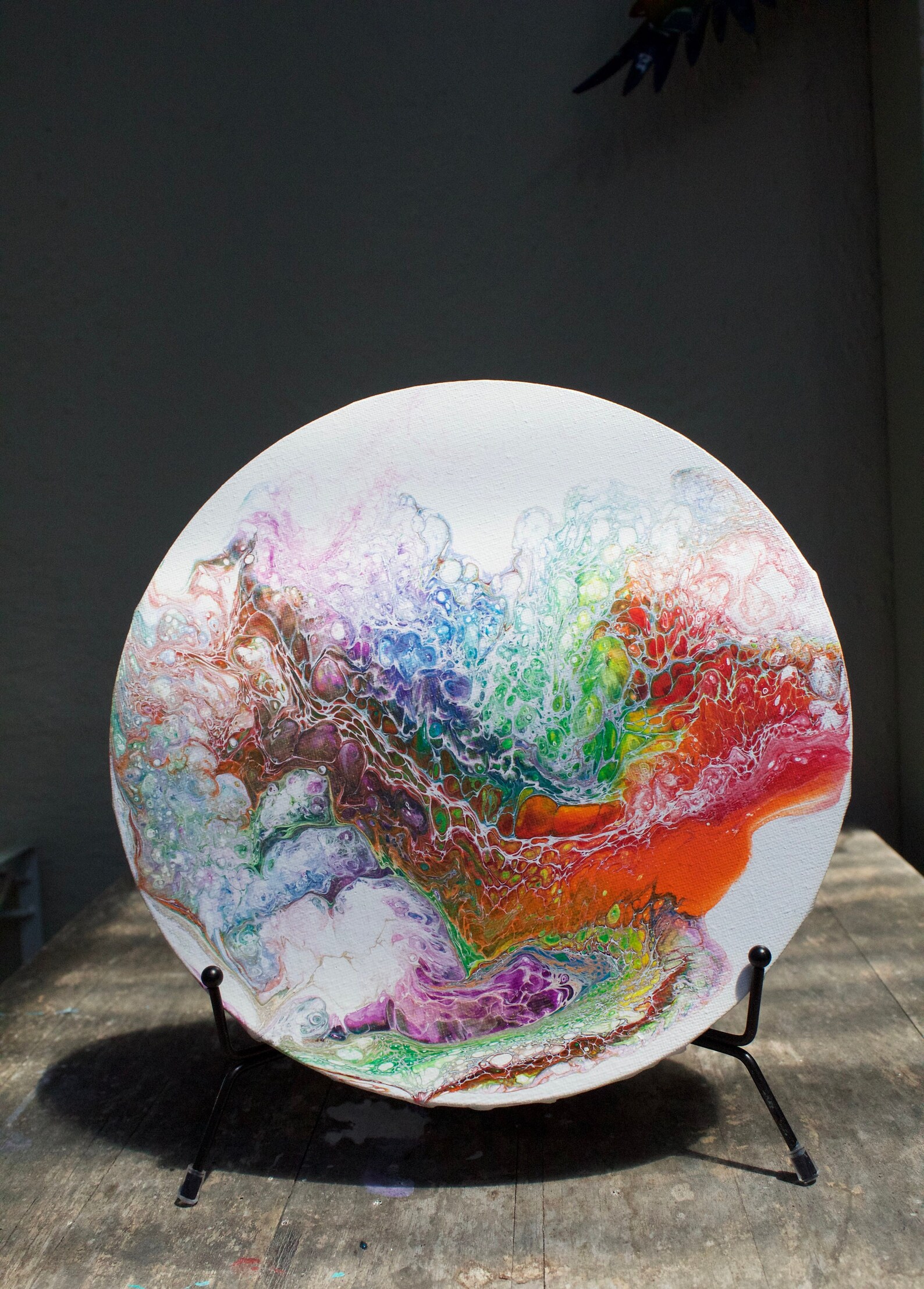 RAINBOW WAVES Paint Pouring on 10 Canvas, Home Decor, Wall Art, Rainbow ...