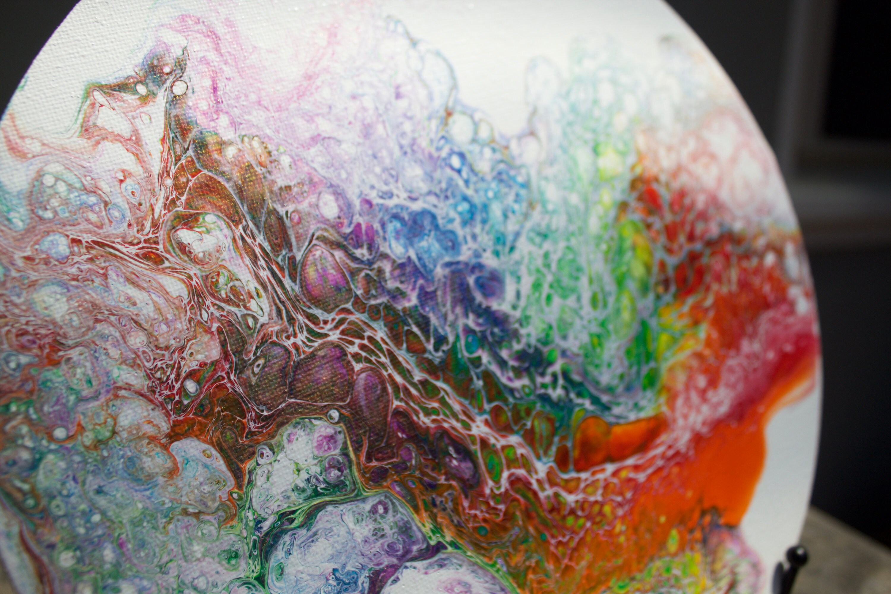 RAINBOW WAVES Paint Pouring on 10 Canvas, Home Decor, Wall Art, Rainbow ...
