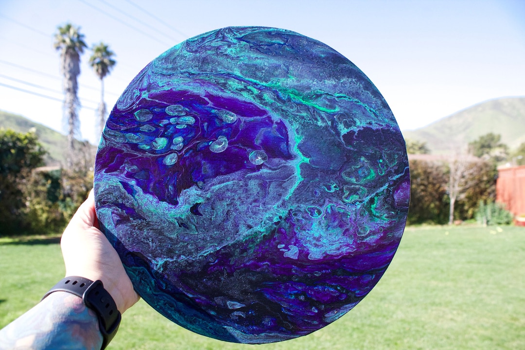 Paint Pouring Art on 12" Canvas - ELECTRIC EEL - Etsy