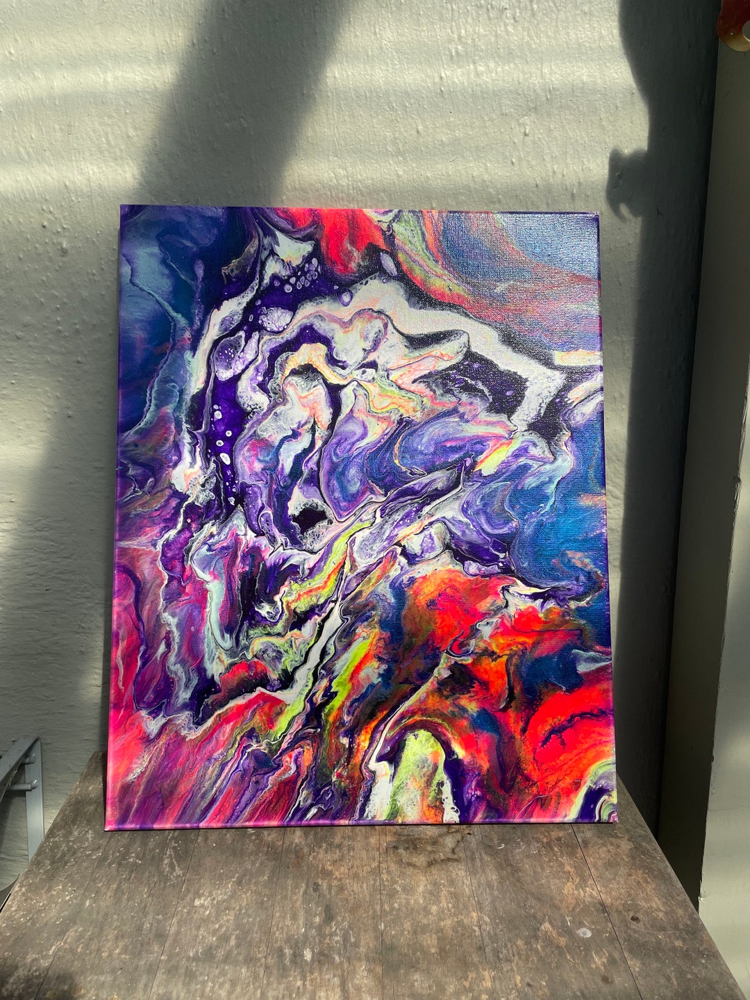 PURPLE PUNCH Paint Pouring on Canvas, Home Decor, Wall Art, Purple ...